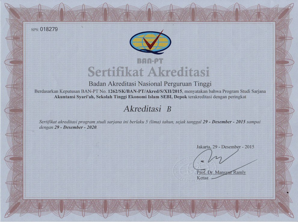 5. Program Studi S1 - Hukum Ekonomi Syariah: SK Akreditasi SK 2022 ; SK 2023-2028 II Sertifikat ...